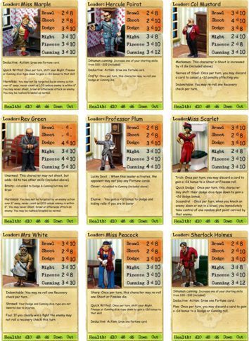 Pulp Alley Character Cards - Cluedo & Great Detectives - Sally 4th 28mm ...