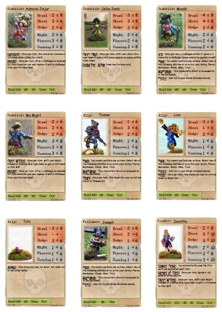 Pulp Alley Character Cards - The Land of Ozz - Sally 4th 28mm Fantasy ...