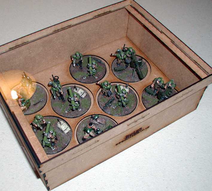 Wargames Figure Chest Insert - 32mm diameter slots x 28 - Sally 4th ...